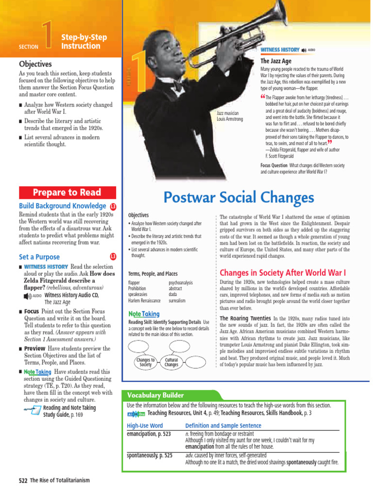 13.1 Postwar Social Changes | PDF | Harlem Renaissance | Albert Einstein