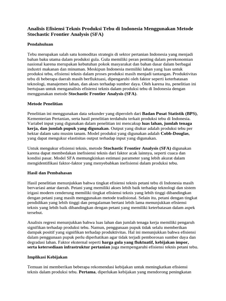 Stochastic Frontier Analysis | PDF