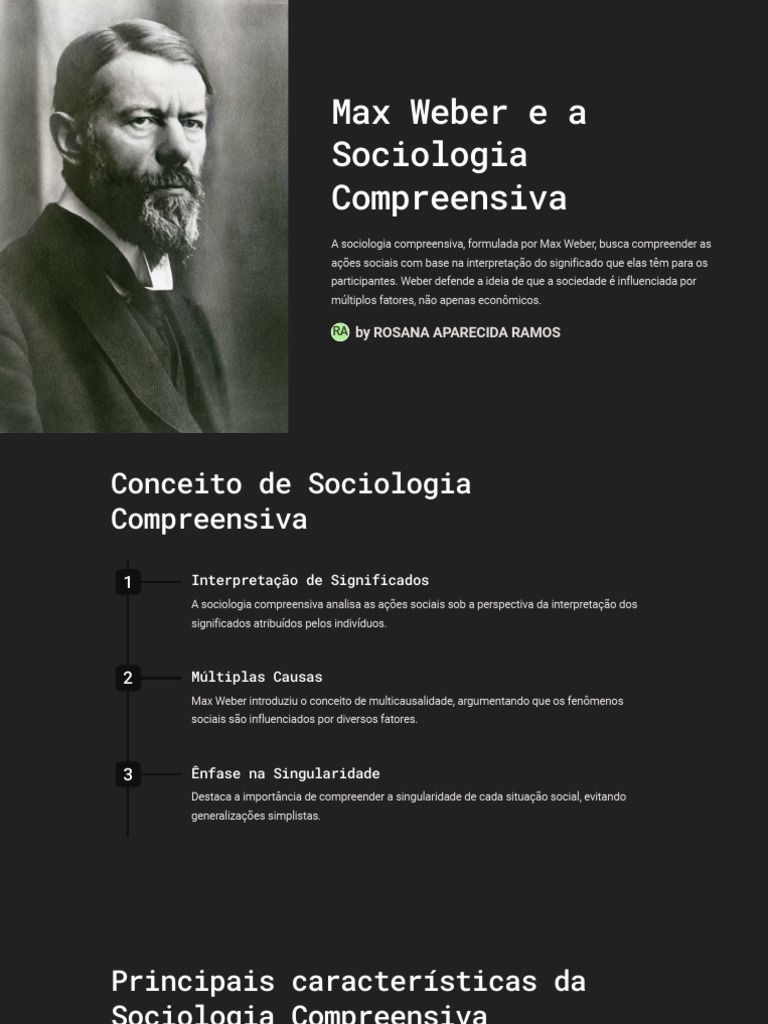 Max Weber e A Sociologia Compreensiva (Cap 4) | PDF | Sociologia | Max ...