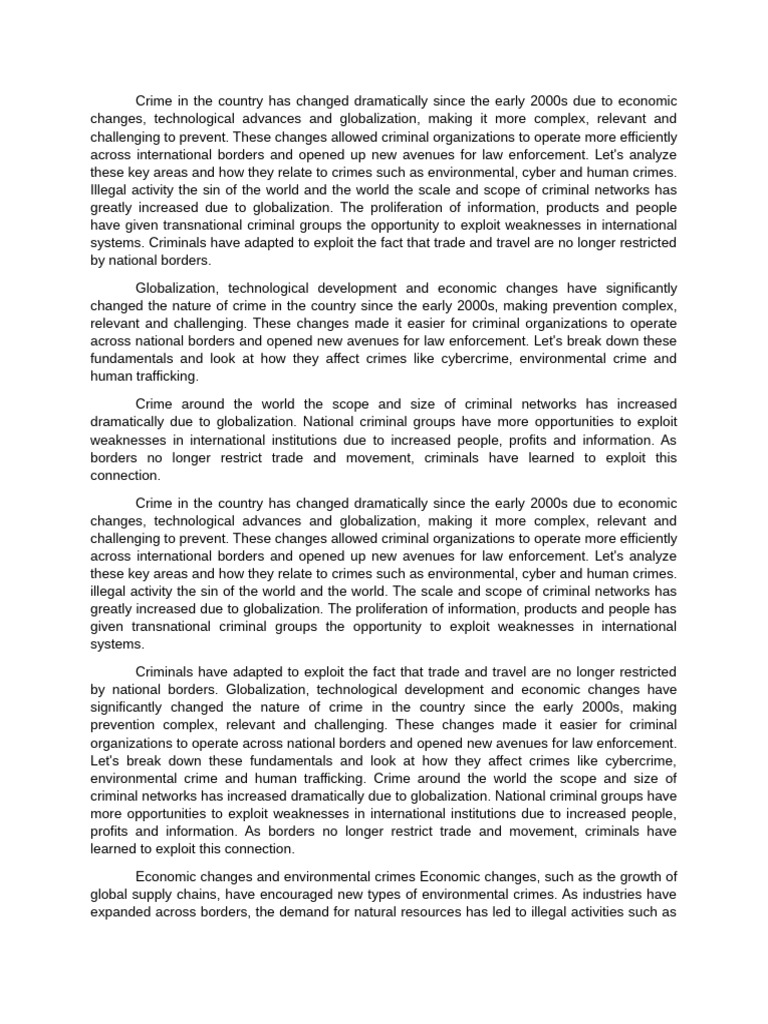 Analyze The Evolution of Transnational Crime in The 21st Century | PDF ...