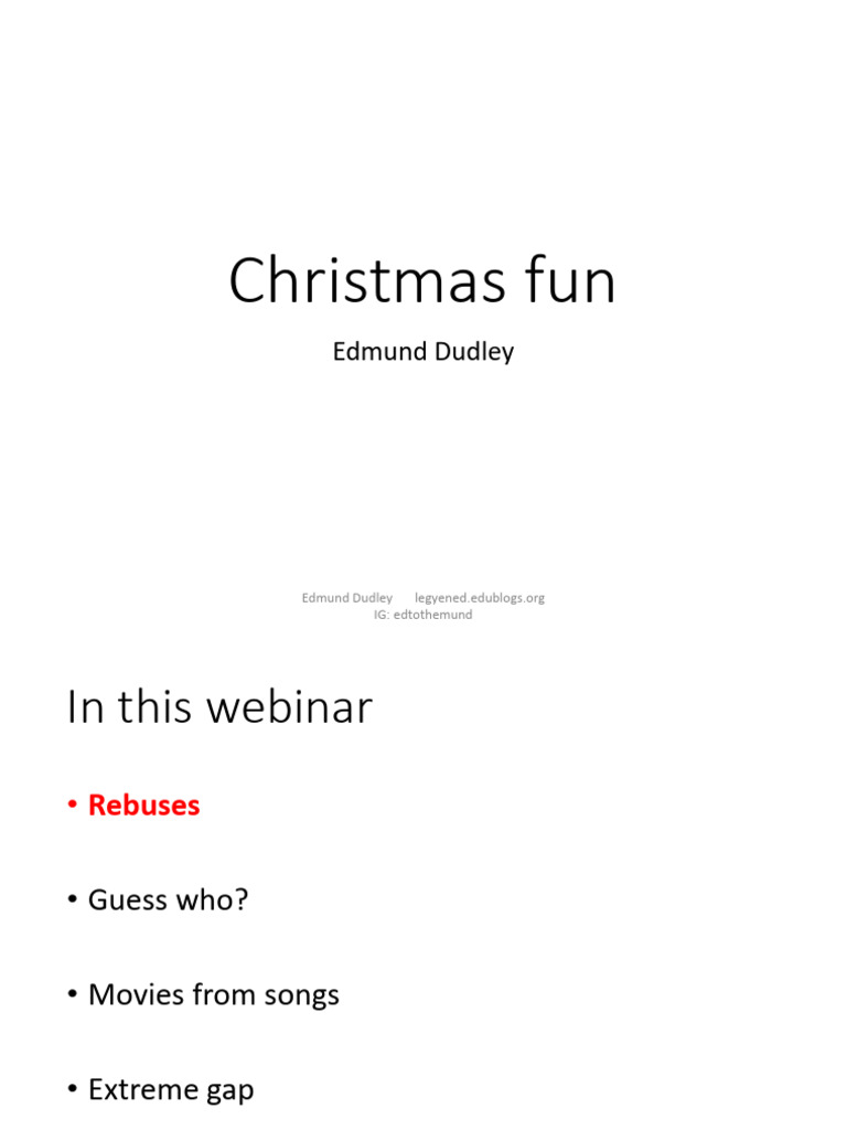 Christmas Quiz: Rebuses and Movies | PDF