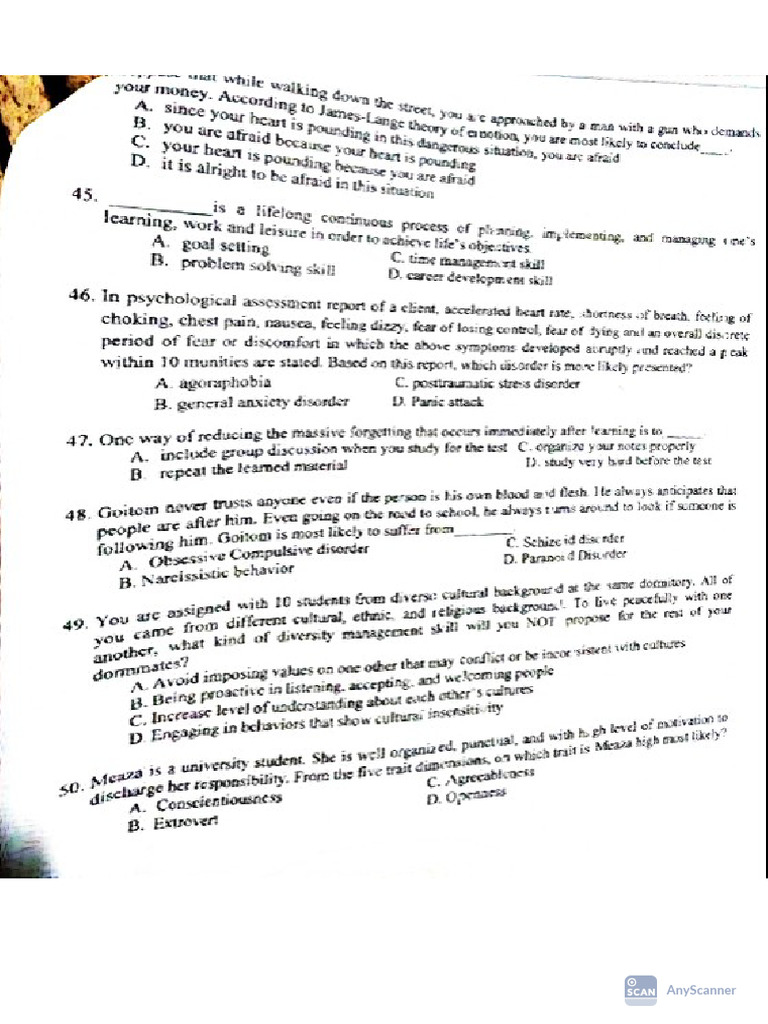 Freshman Exam 1st Semester | PDF