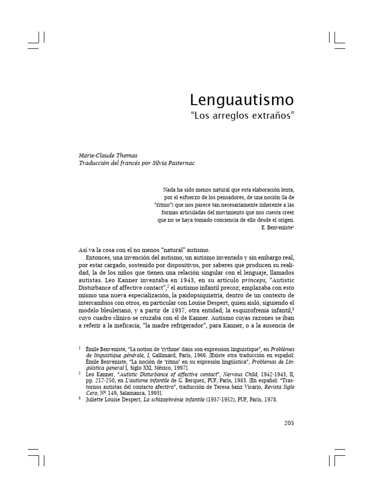 Lenguautismo Marie C Thomas | PDF | Autismo | Lingüística