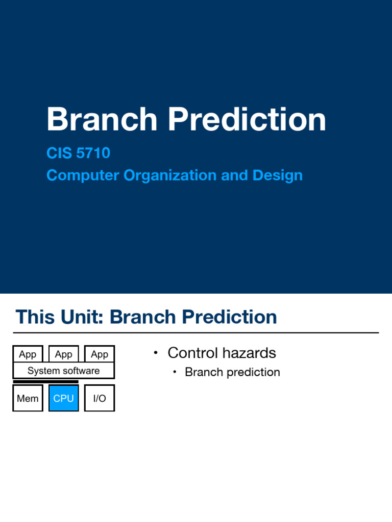 10_branchprediction | PDF | Computer Hardware | Computing