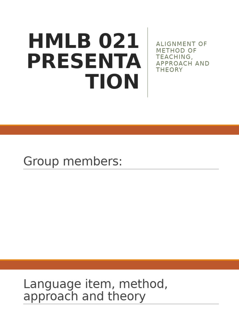 Alignment of Method of Teaching, Approach and Theory | PDF ...
