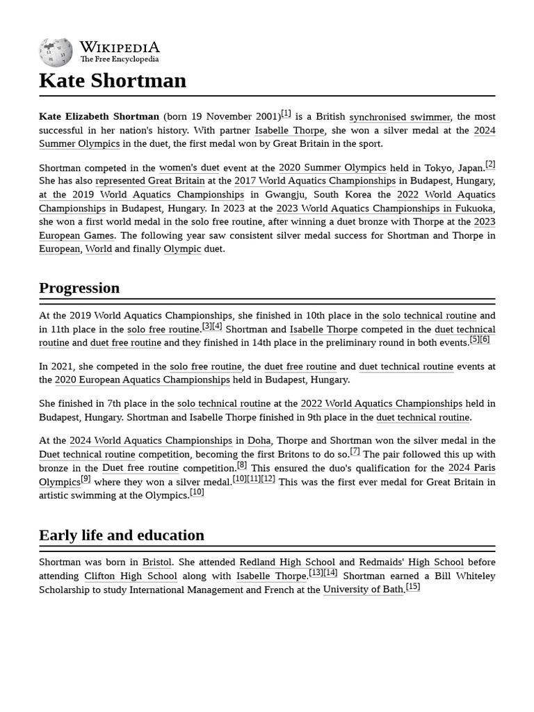 Kate_Shortman | PDF | International Sports Competitions | Olympic Games