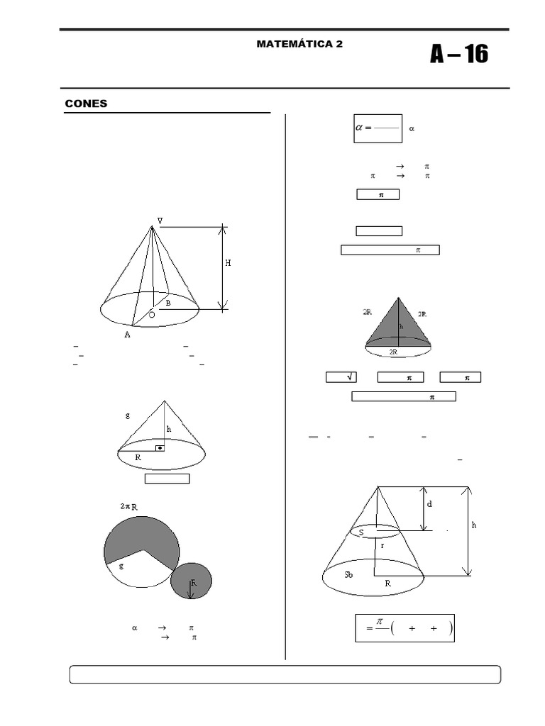 Lista de Exercícios Cones | PDF | Geometria Clássica | Objetos geométricos