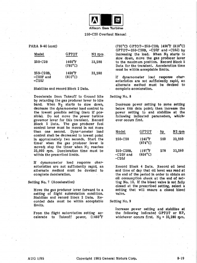 Allison 250 OH Maual Part 3 | PDF