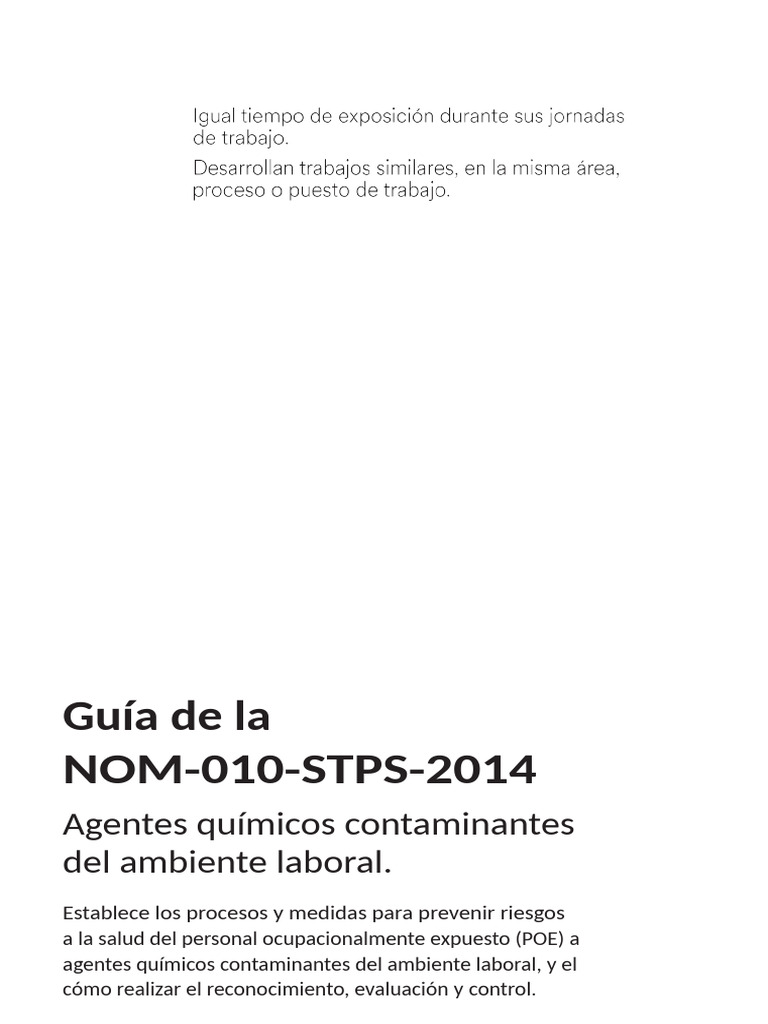 Guia Nom 010 STPS 2014 | PDF | Contaminación | Laboratorios
