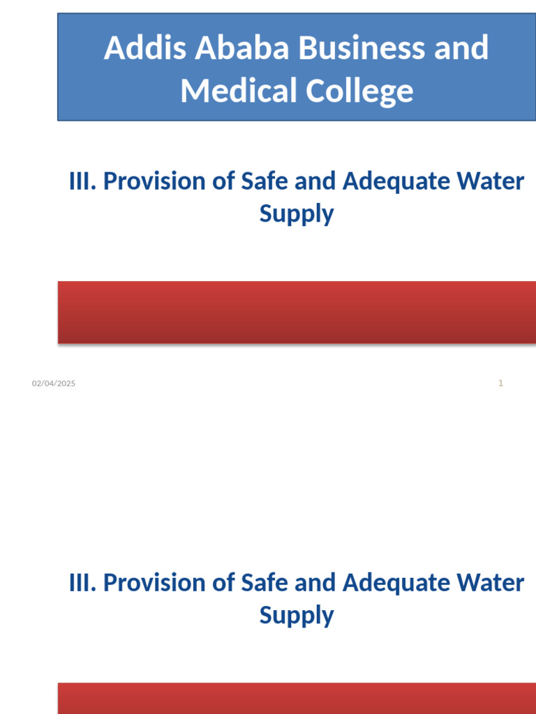 Provision of Safe and Adequate Water Supply | PDF | Water Purification ...