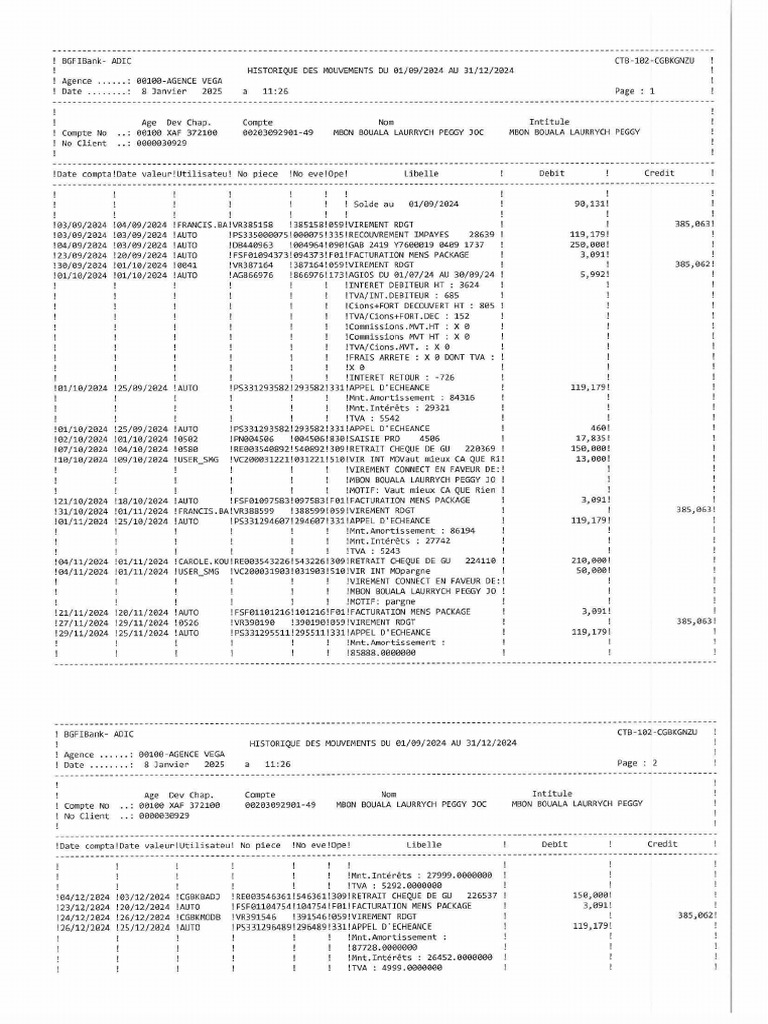 Relevé M. Mbon | PDF