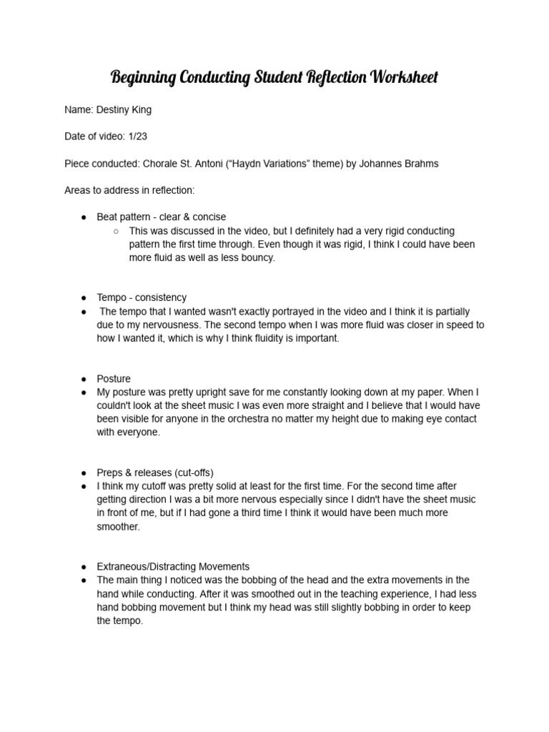 Conducting Student Reflection Guide | PDF