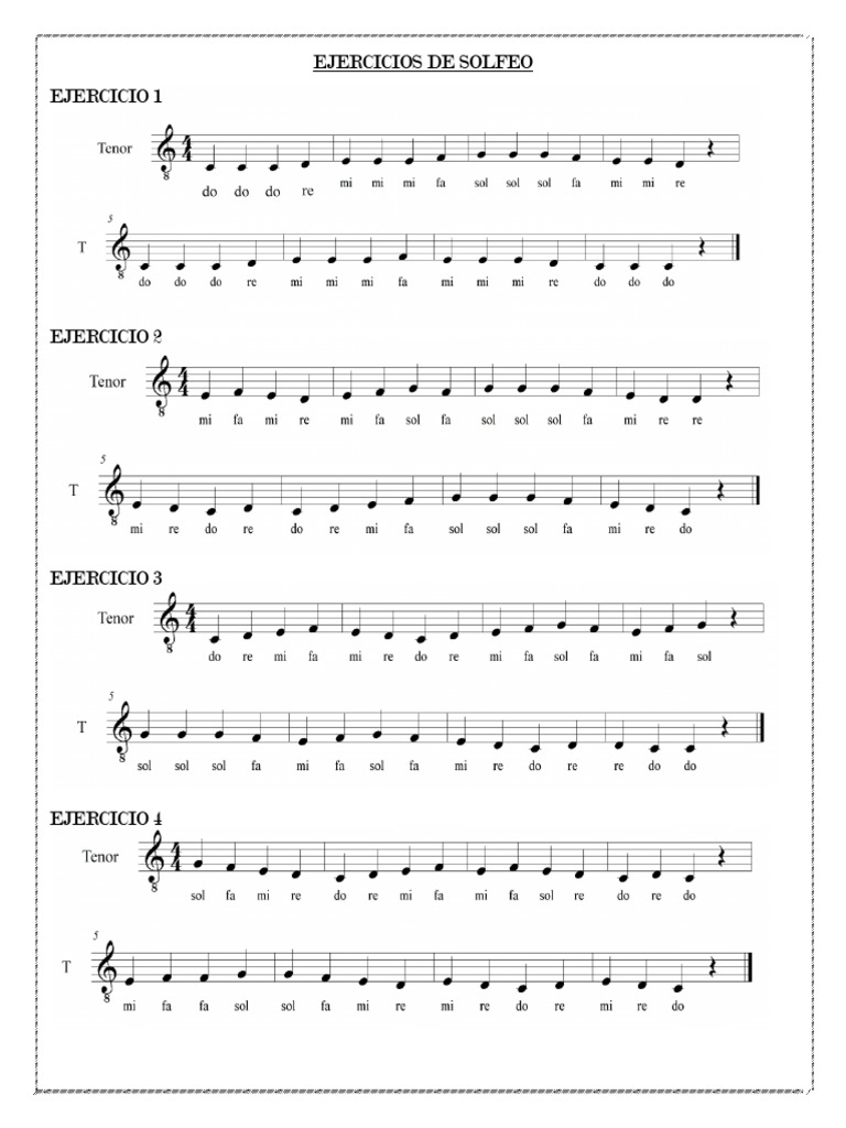 Ejercicios de Solfeo | PDF