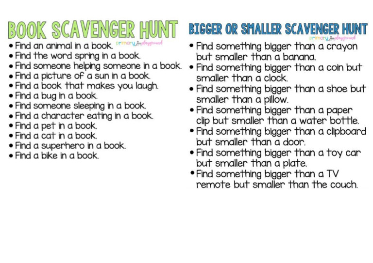 Scavenger Hunt Junior 2 | PDF