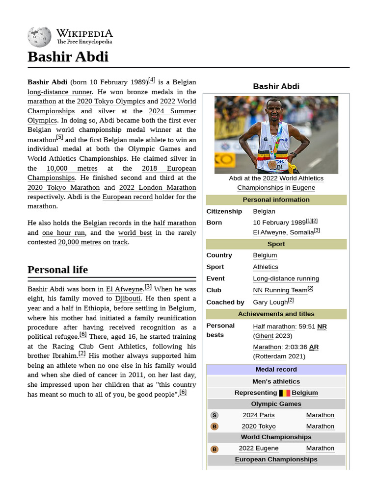 Bashir_Abdi | PDF | Long Distance Running | Sport Of Athletics