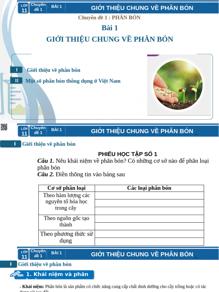KHBD PP - Tv.bai 1 Gioi Thieu Chung Ve Phan Bon Chuyen de 1 Hoa Hoc 11 | PDF