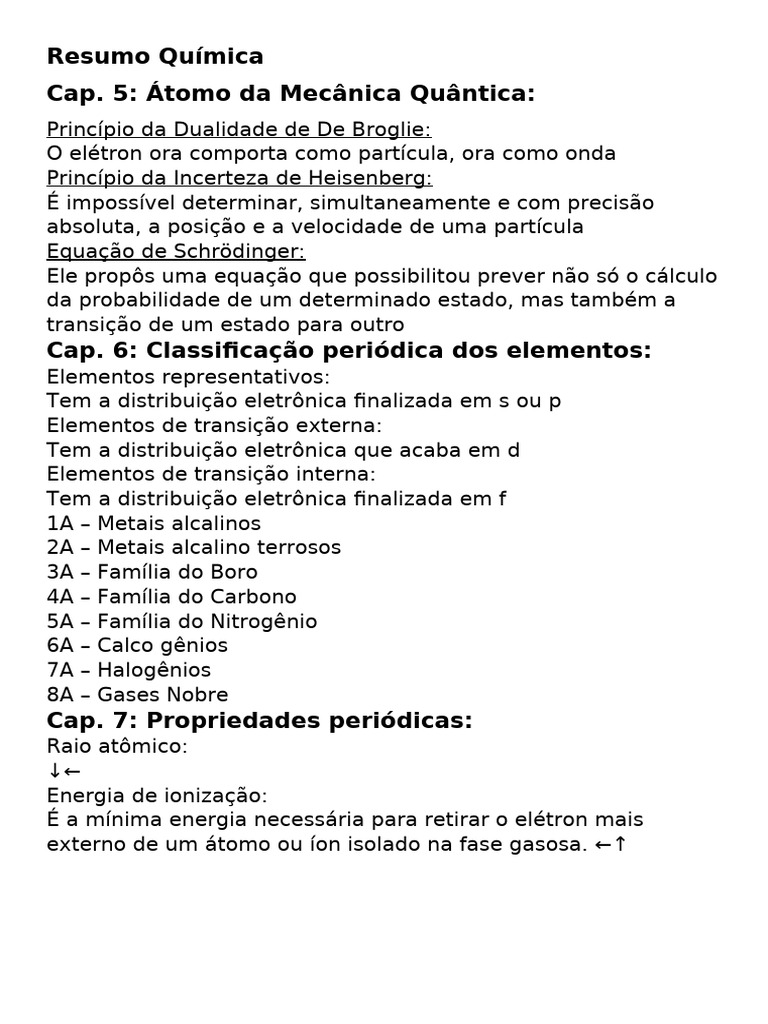 Resumo Química | PDF