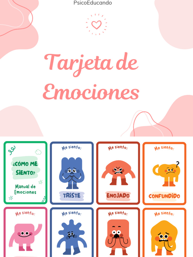 Tarjetas Educativas Sobre Las Emociones Estilo Doodle Geométrico ...
