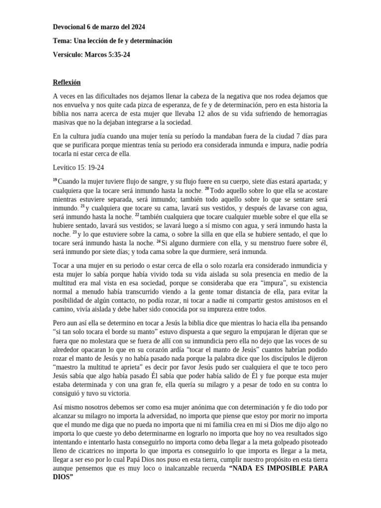 Devocional 6 de Marzo Del 2024 | PDF | Jesús