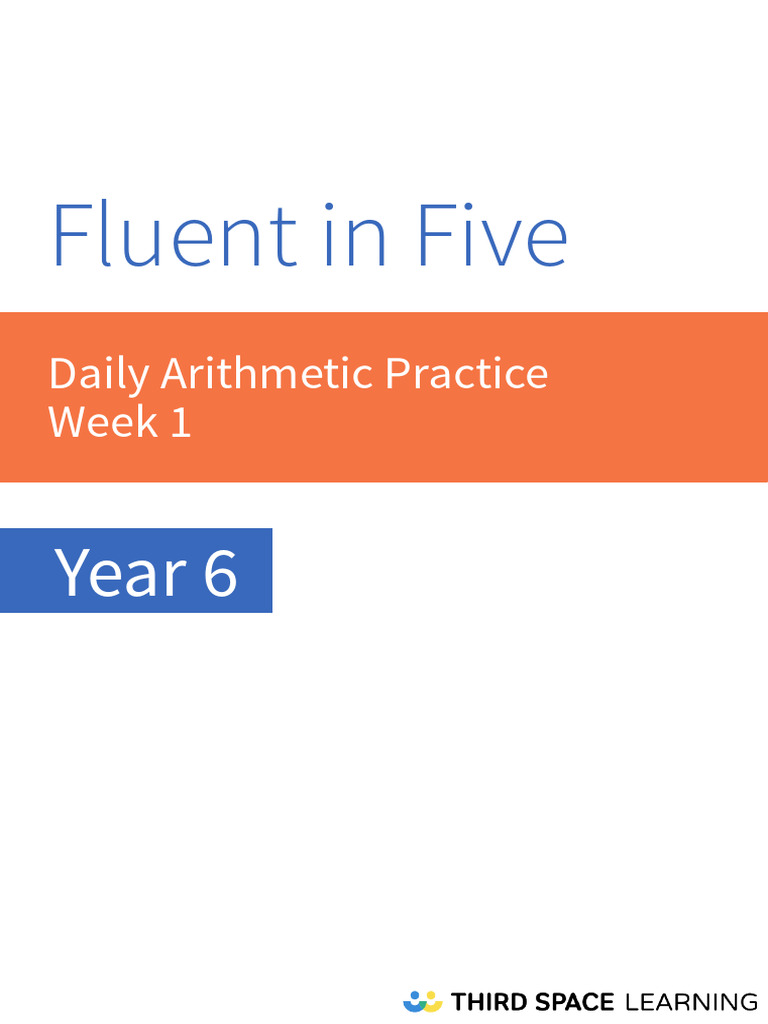 Fluent in Five Year 6 Week 1 | PDF | Multiplication | Numbers