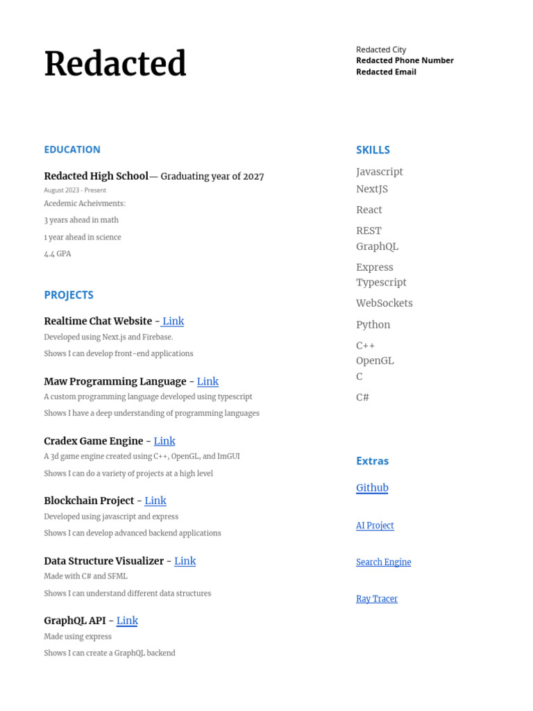 Redacted Resume | PDF