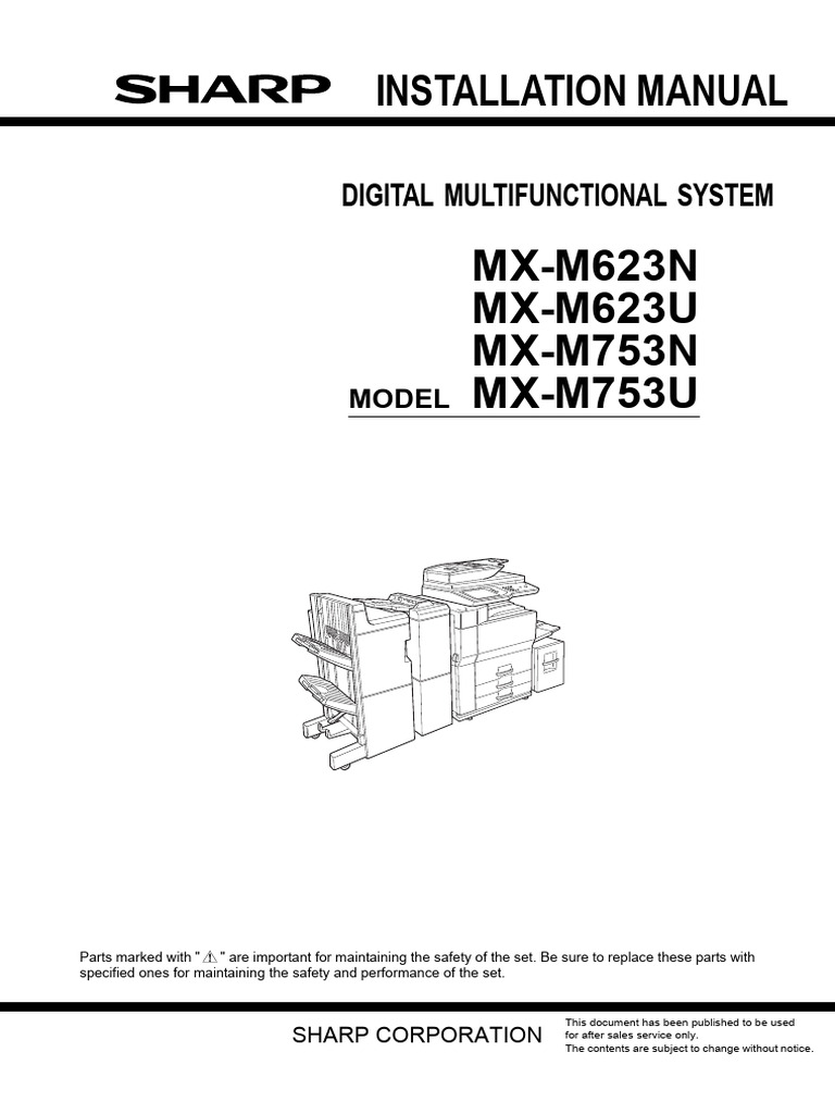 Sharp MX-M623N/M753N Installation Guide | PDF | Ac Power Plugs And ...