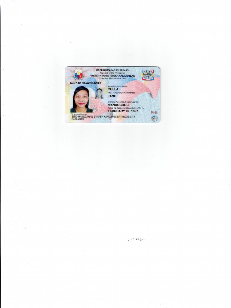 National ID - Jane Culla | PDF