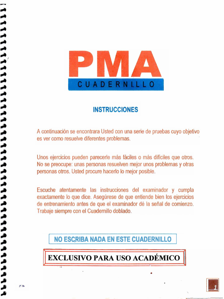 Cuadernillo PMA | PDF