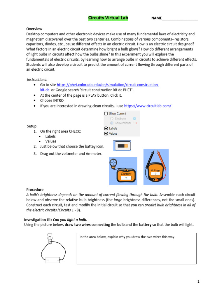 Circuits Lab for Students | PDF | Voltage | Series And Parallel Circuits