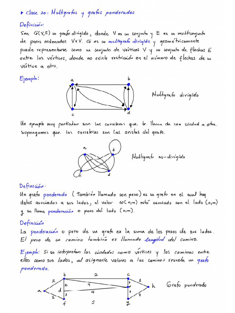 Clase 7.1 Multigrafos y grafos ponderados | PDF