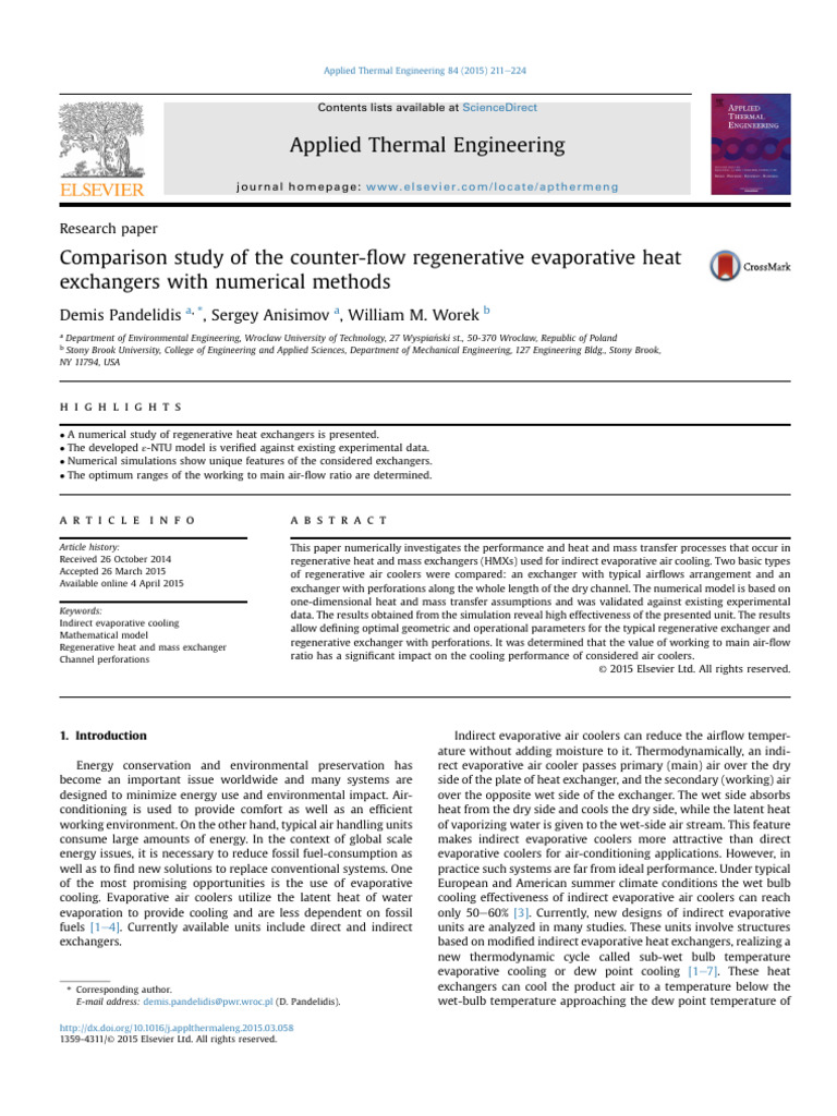 1 s2.0 S1359431115002823 Main | PDF | Humidity | Heat Transfer