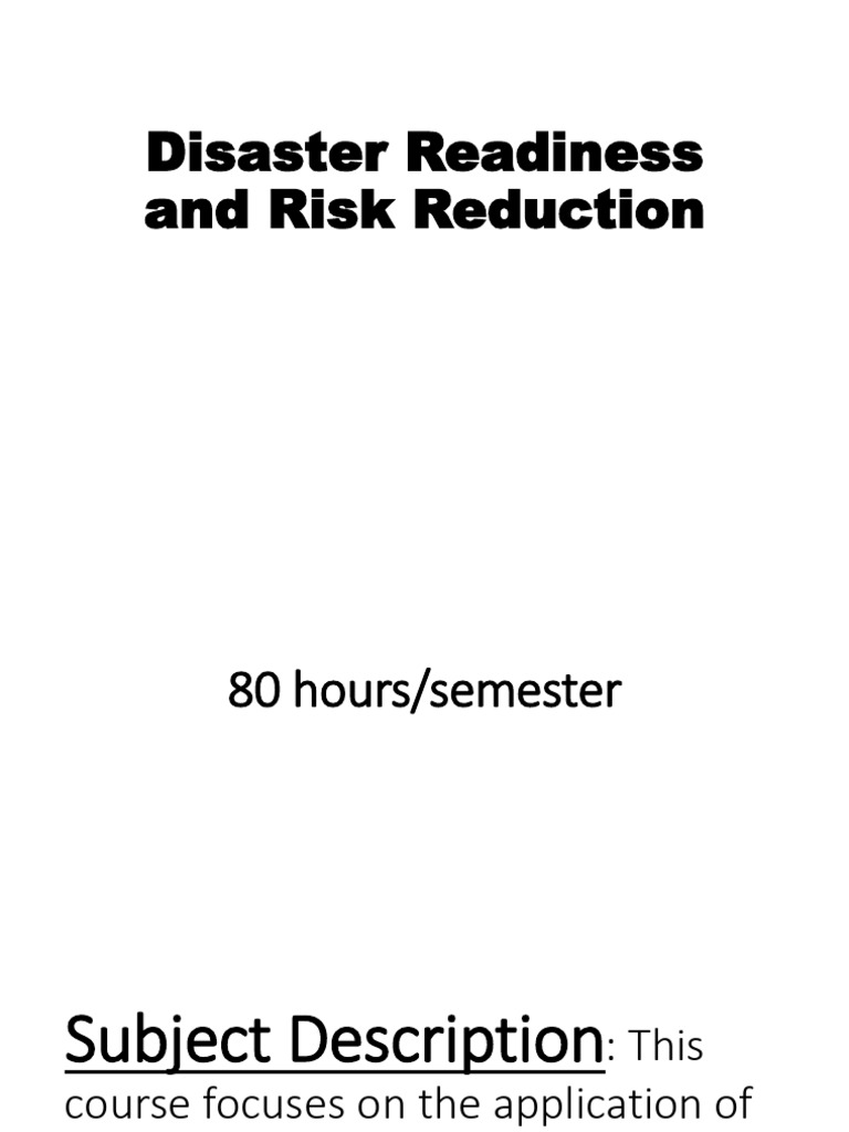 Disaster Readiness and Risk Reduction Course Guide | PDF | Natural ...