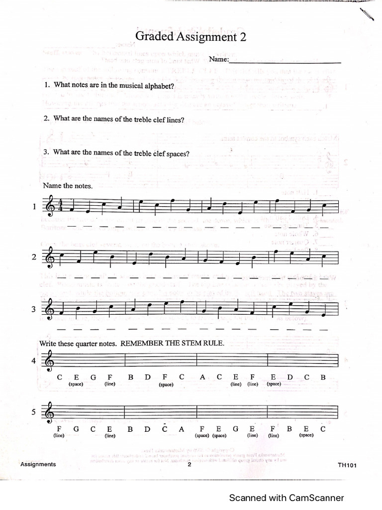 Grand Staff with Middle C Chart | PDF