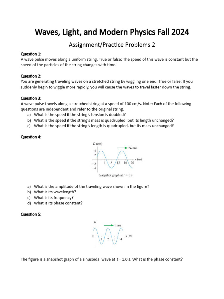 Assignment 2 | PDF | Waves | Amplitude