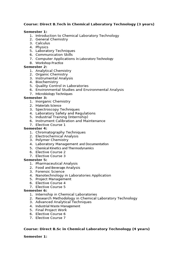 Chemical Laboratory Technology | PDF | Analytical Chemistry | Chemical ...