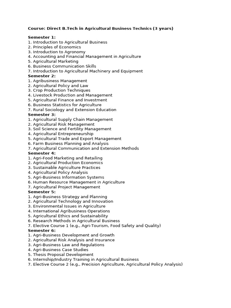 Agricultural Business Technics | PDF | Agriculture | Agribusiness