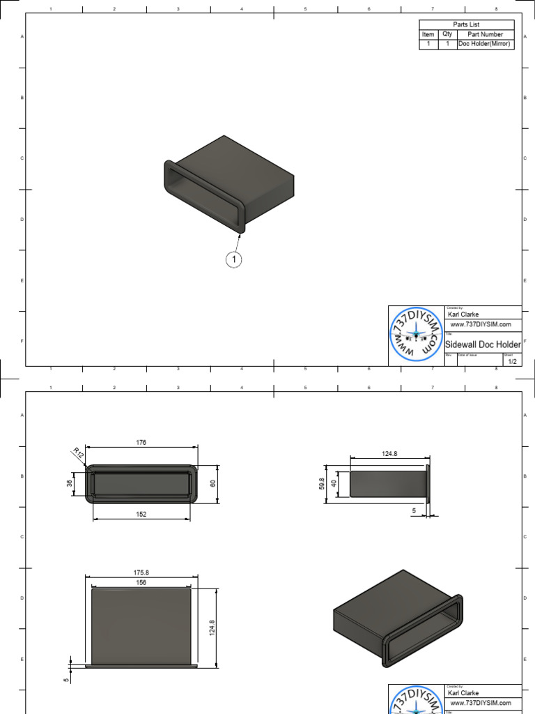 Sidewall Doc Holder Drawing v1 | PDF