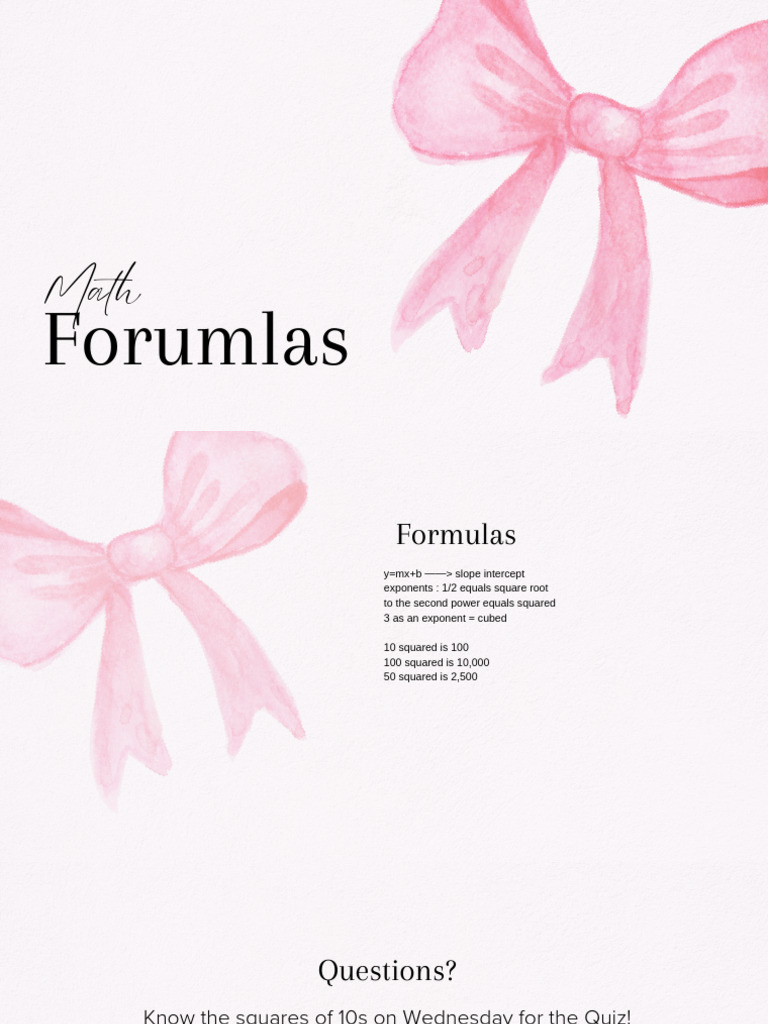 Math Formulas and Exponents Guide | PDF