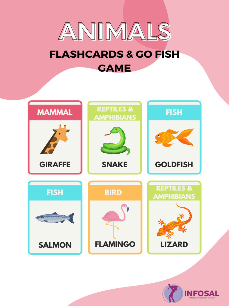 Animals Flashcards Go Fish | PDF