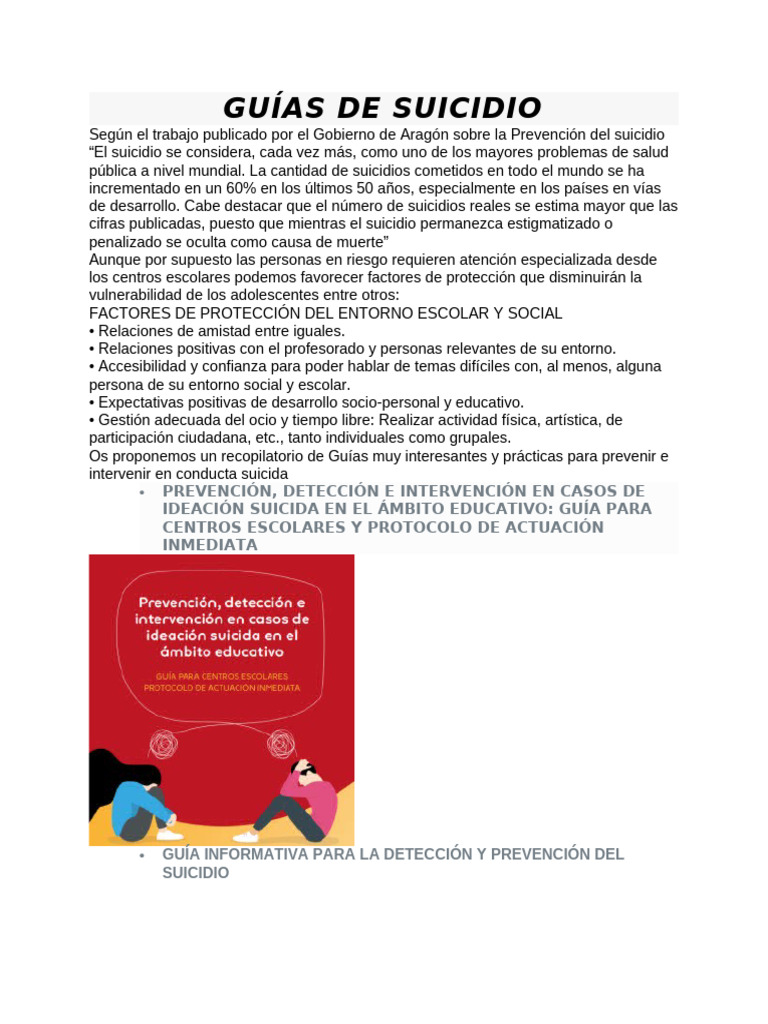 Guías de Suicidio | PDF | Suicidio