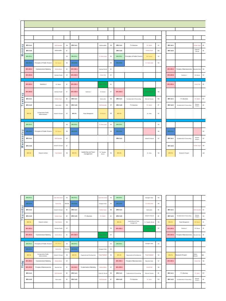 BPA Fall 2023 Course Schedule | PDF