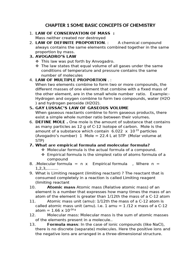 Chapter 1 Some Basic Concepts of Chemistry | PDF | Electromagnetic ...