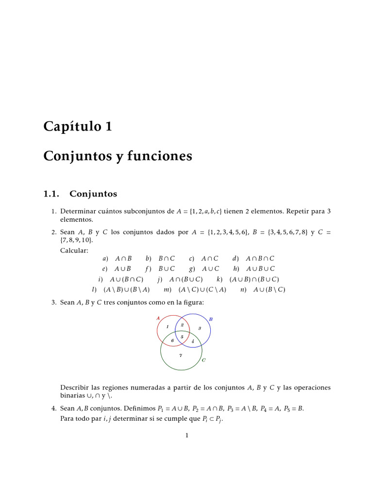 PRÁCTICO Cap 1 Conjuntos y Funciones CDIV | PDF | Solubilidad | Gases