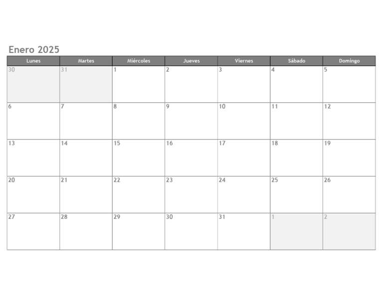 Calendario de enero 2025 | PDF