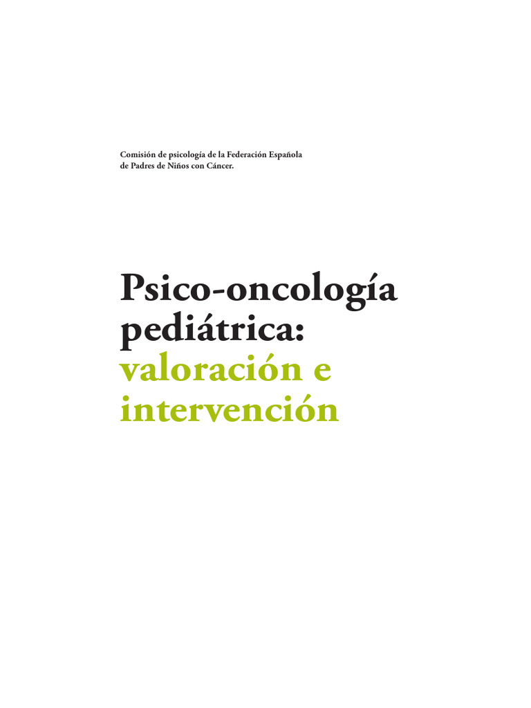 Psico Oncologia Pediatrica Valoracion e | PDF | Comunicación | Hospital