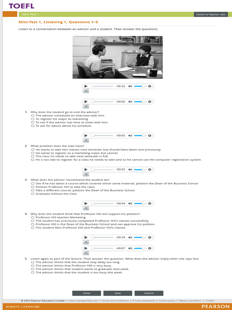 Mini-Test 1: Advisor-Student Dialogue | PDF