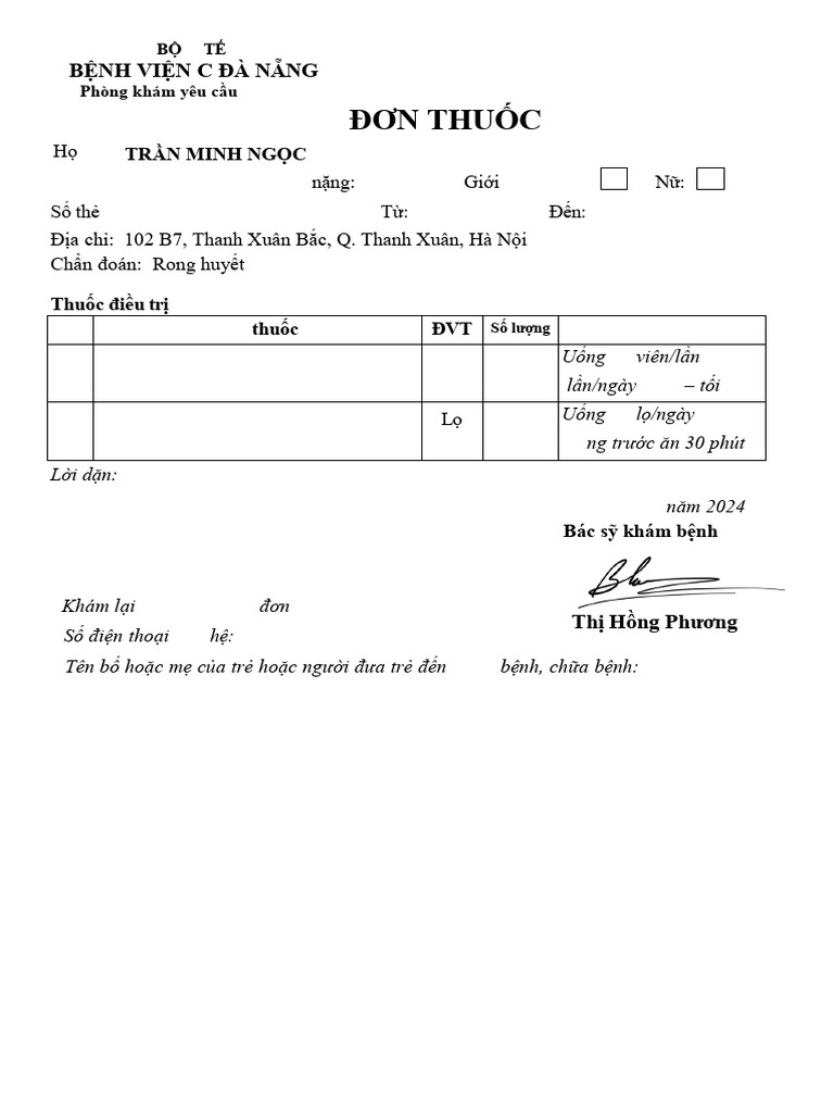 đơn thuốc | PDF