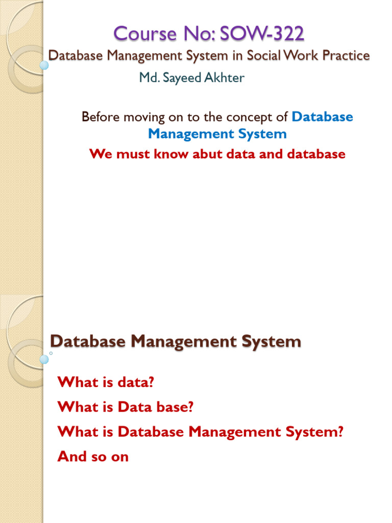 Lecture 1 Database Management System | PDF | Databases | Data Management