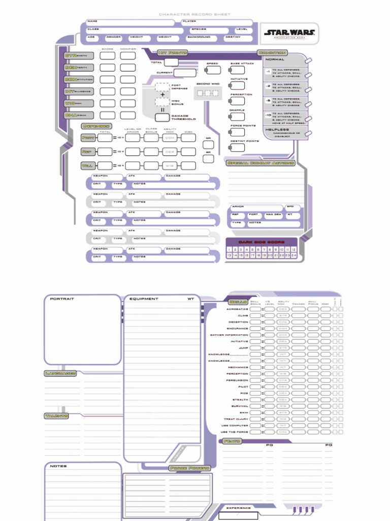 Character Sheet Form | PDF