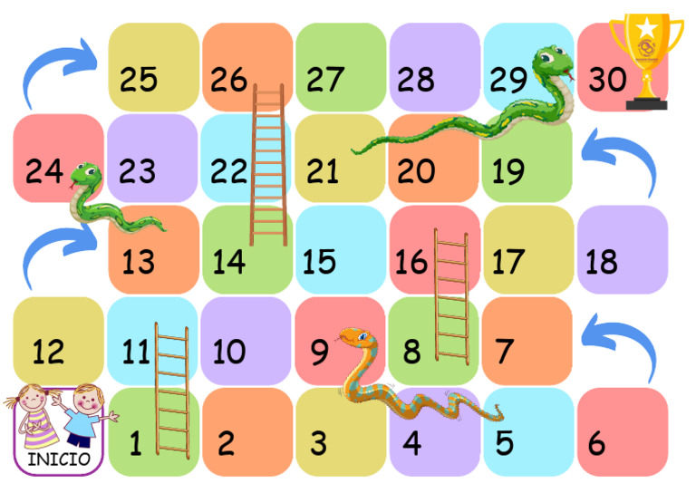 Serpientes y Escaleras Plantilla 2 | PDF